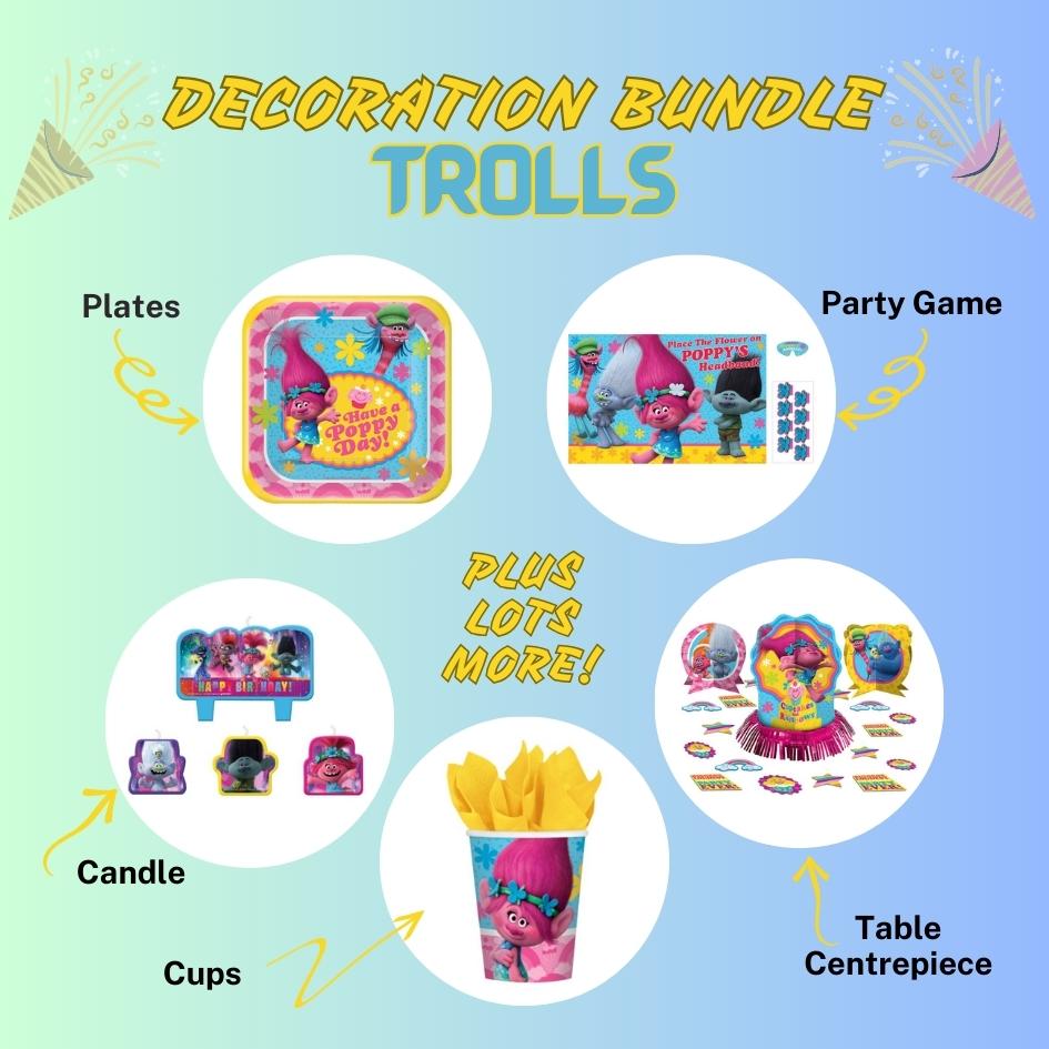 Trolls "Deluxe" Party Pack for 8 – Bags Full of Fun