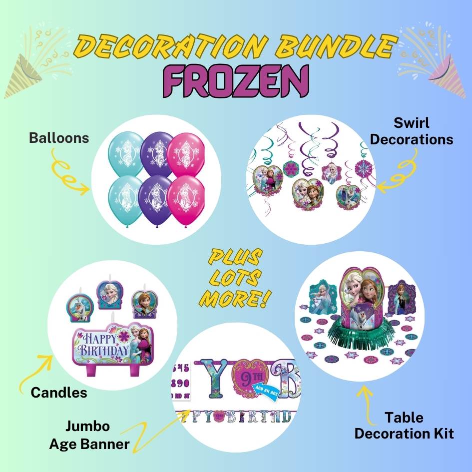 Frozen "Deluxe" Decoration Bundle - Disney Frozen Party Favors & Party ...