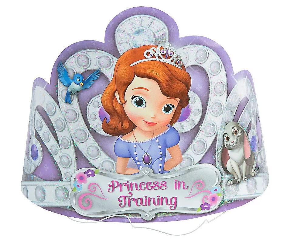 Sofia the 1st Tiara Party Hats - pkt 8 – Bags Full of Fun